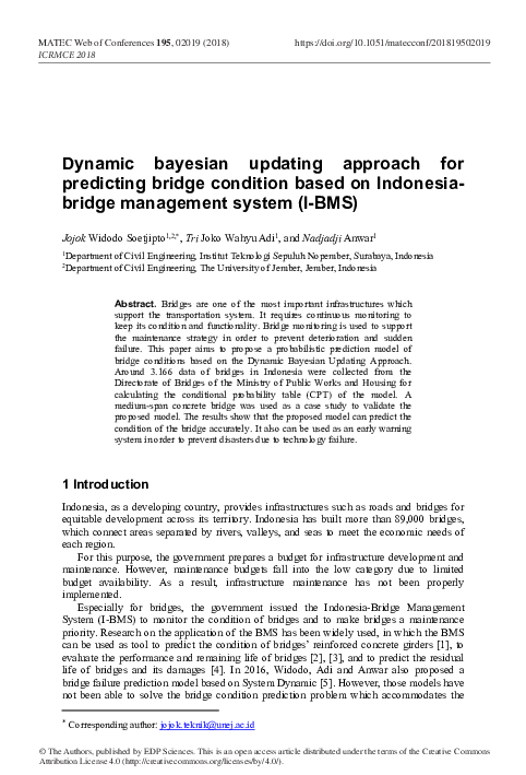 Pdf Dynamic Bayesian Updating Approach For Predicting Bridge