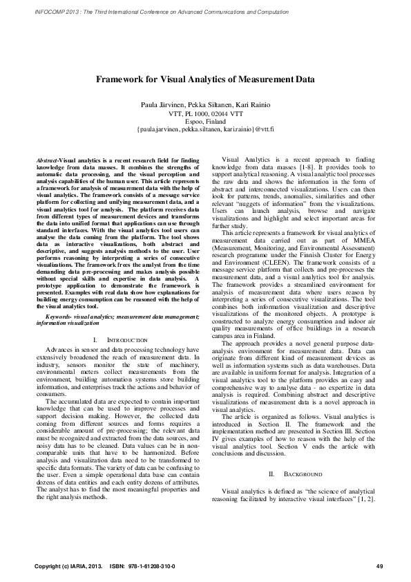 (PDF) Framework for Visual Analytics of Measurement Data