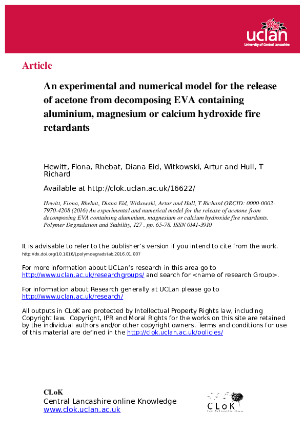 (PDF) An experimental and numerical model for the release of acetone ...