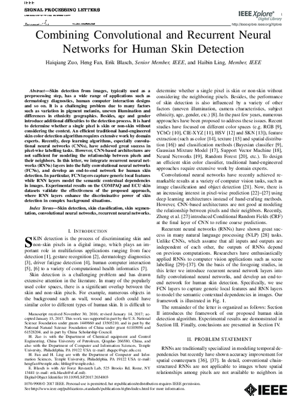 Pdf Combining Convolutional And Recurrent Neural Networks For Human