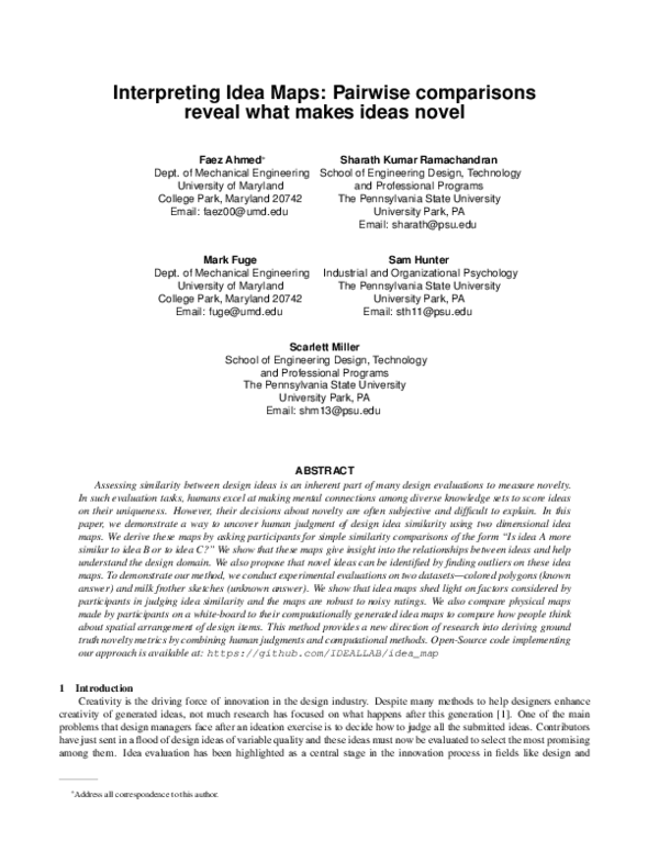 (PDF) Interpreting Idea Maps: Pairwise Comparisons Reveal What Makes ...