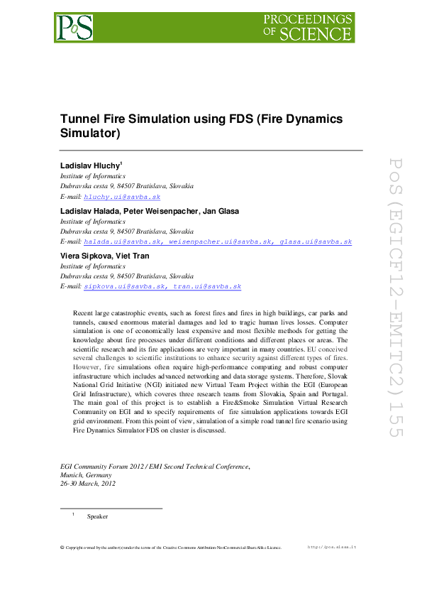 (PDF) Tunnel Fire Simulation using FDS (Fire Dynamics Simulator)