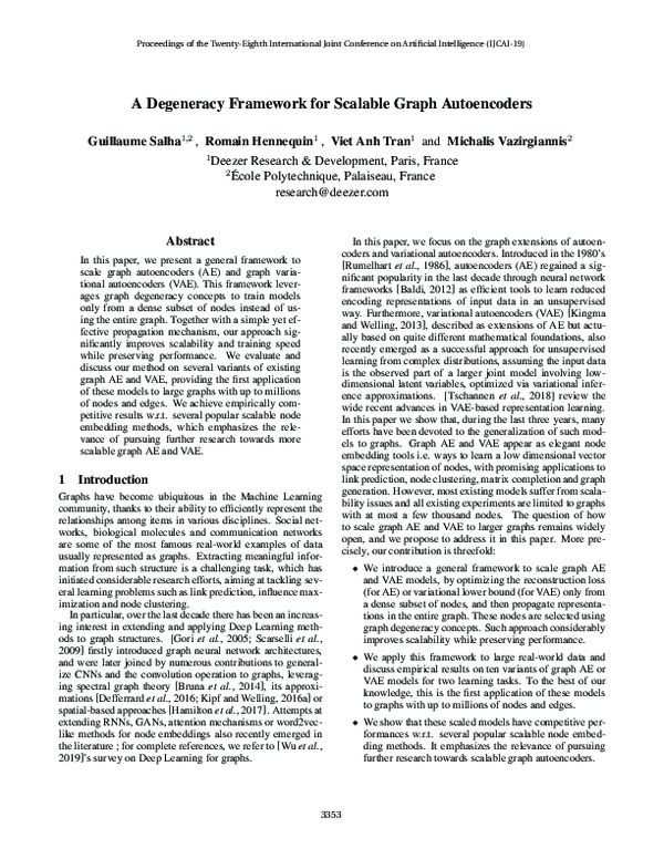 Pdf A Degeneracy Framework For Scalable Graph Autoencoders