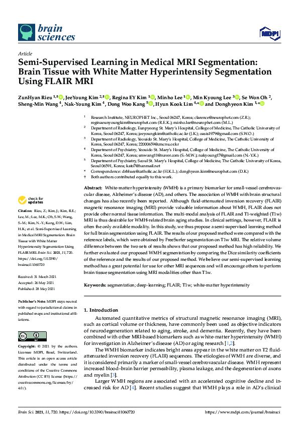 (PDF) Semi-Supervised Learning in Medical MRI Segmentation: Brain ...