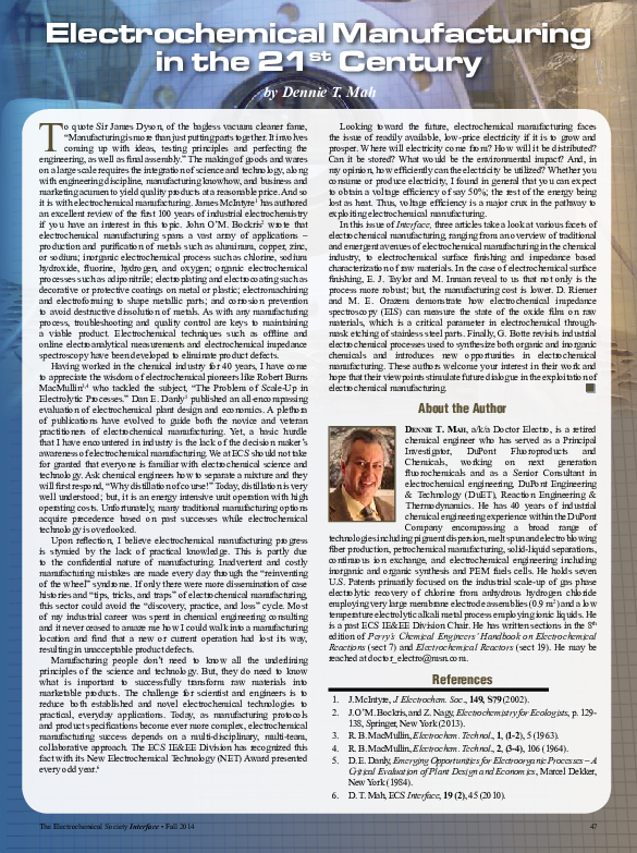 (PDF) Electrochemical Manufacturing in the 21st Century