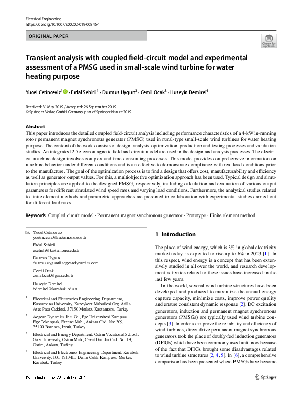(PDF) Transient analysis with coupled field-circuit model and experimental assessment of a PMSG ...