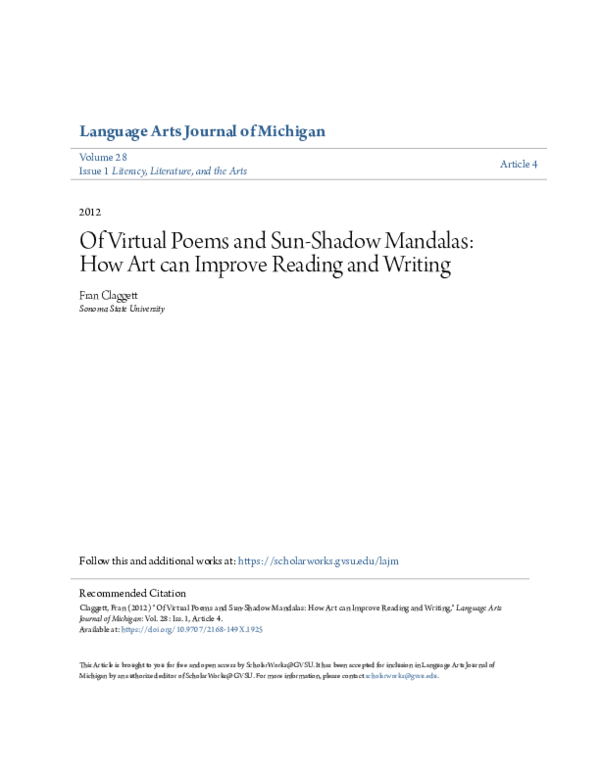(PDF) Of Virtual Poems and Sun-Shadow Mandalas: How Art can Improve ...