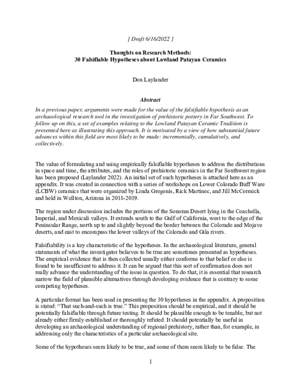 (PDF) Thoughts on Research Methods: 30 Falsifiable Hypotheses about ...