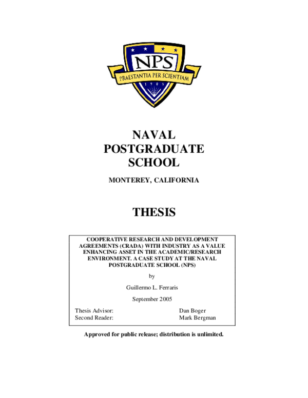 (PDF) Cooperative Research and Development Agreements (CRADA) with ...