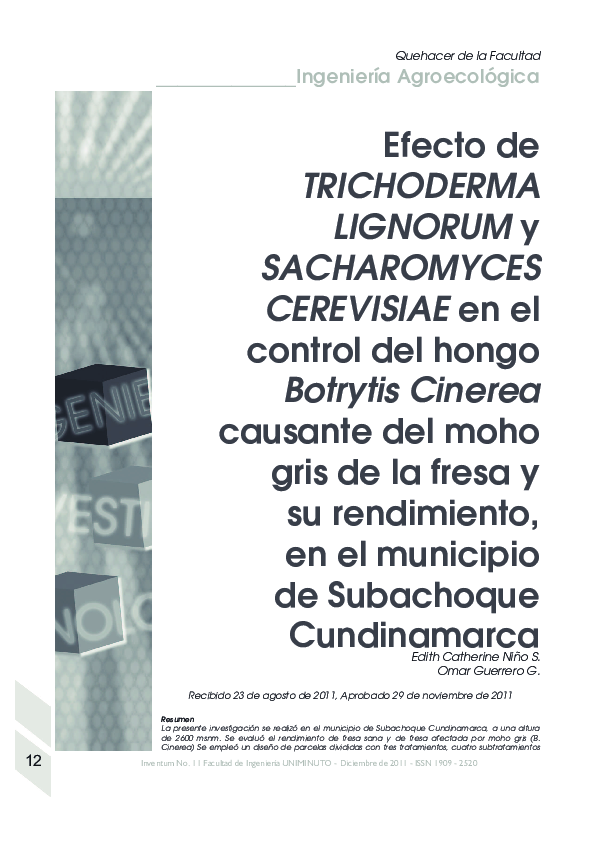 (PDF) Efecto de Trichoderma lignorum y Sacharomyces cerevisiae en el ...