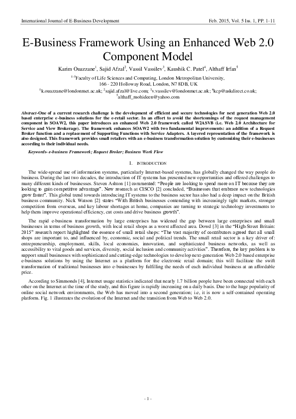 (PDF) E-business framework using an enhanced Web 2.0 component model