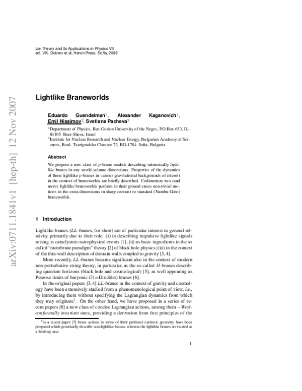 (PDF) Lie Theory and Its Applications in Physics VII