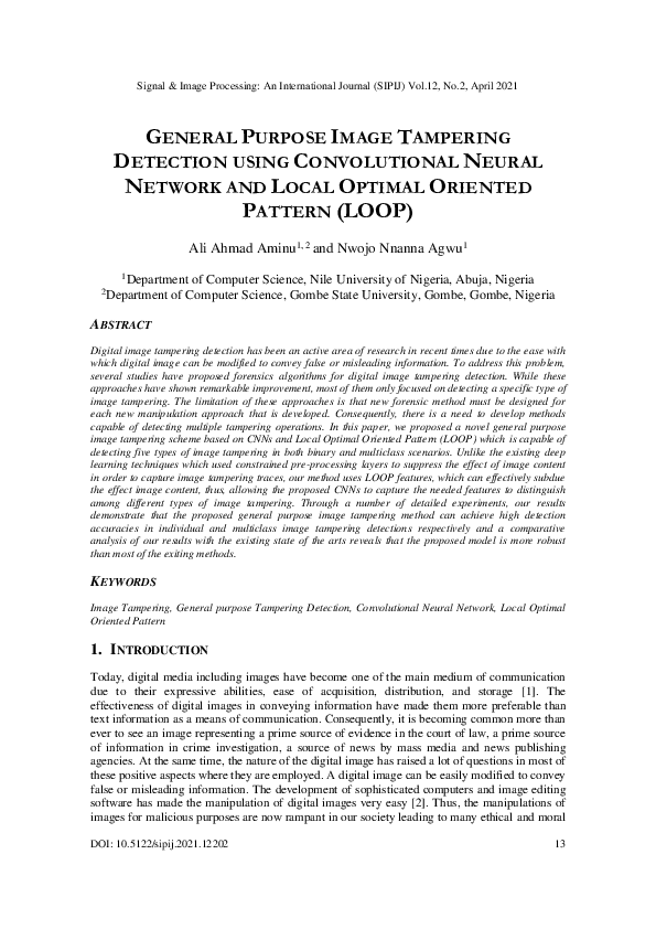 (PDF) General Purpose Image Tampering Detection using Convolutional ...