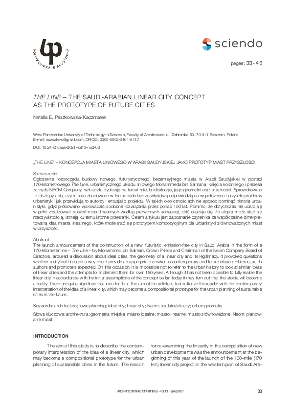 (PDF) The Line – The Saudi-Arabian Linear City Concept as the Prototype ...
