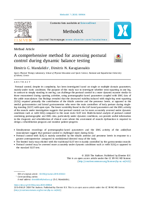 (PDF) A comprehensive method for assessing postural control during ...