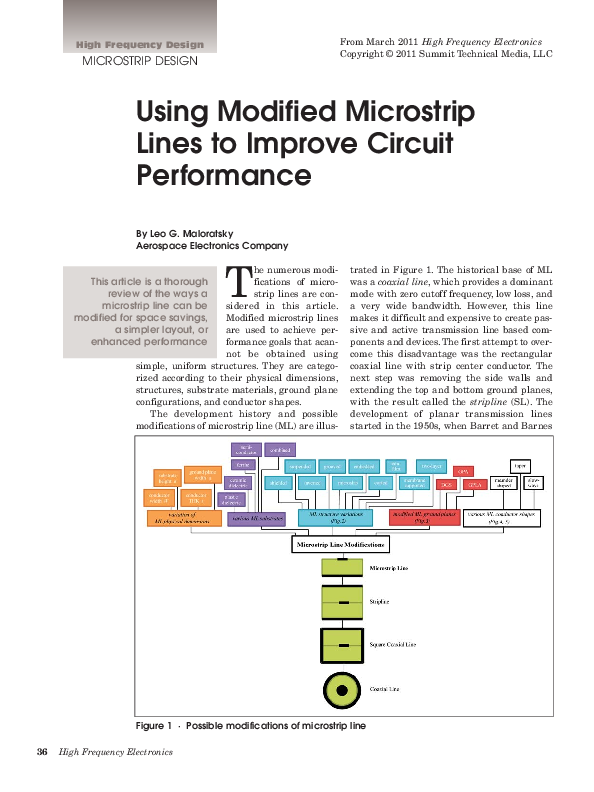 (PDF) Using Modified Microstrip Lines to Improve Circuit Performance