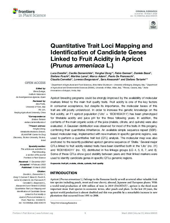 Pdf Quantitative Trait Loci Mapping And Identification Of Candidate Genes Linked To Fruit