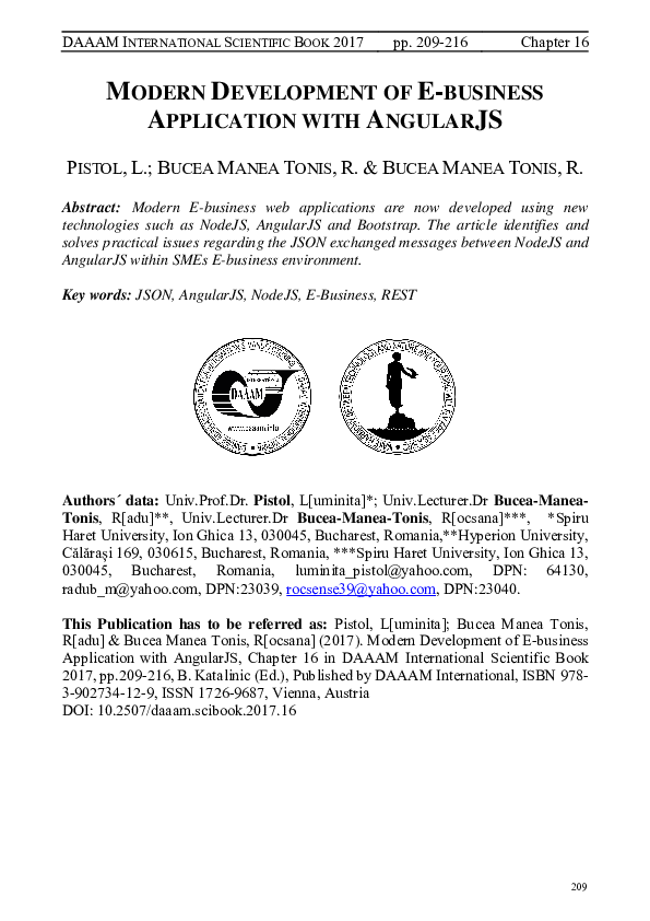 Pdf Modern Development Of E Business Application With Angularjs