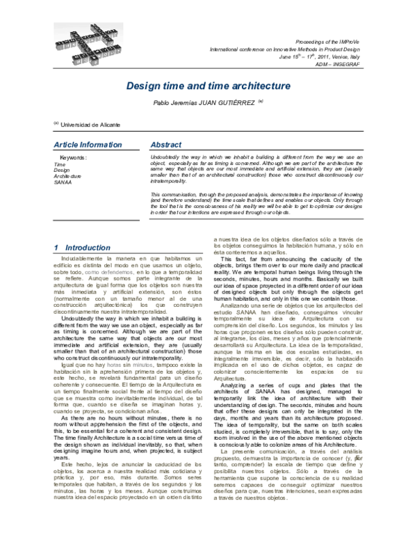 (PDF) Design time and time architecture