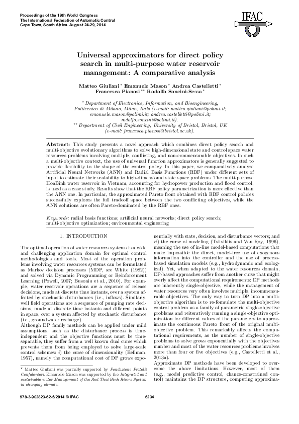 (PDF) Universal approximators for direct policy search in multi-purpose ...