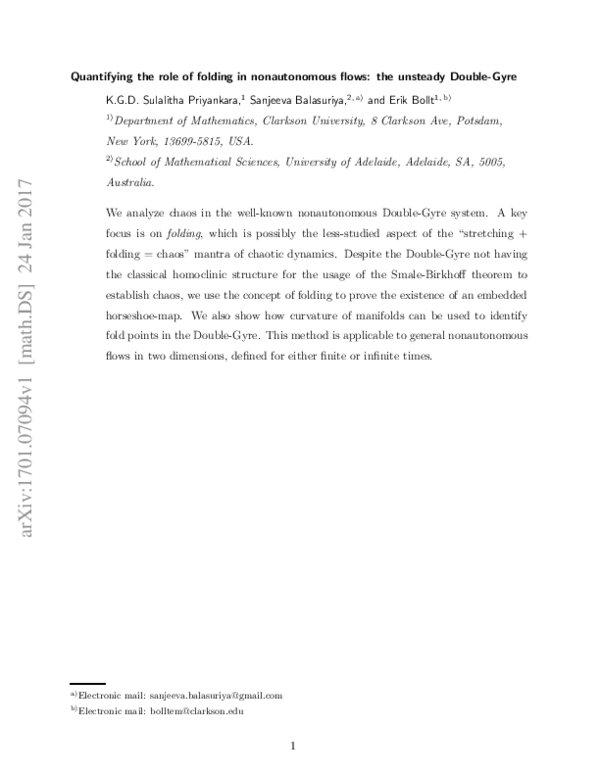 (PDF) Quantifying the Role of Folding in Nonautonomous Flows: The ...
