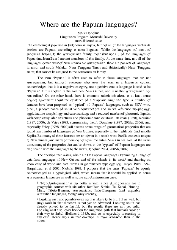 (PDF) Papuan Languages
