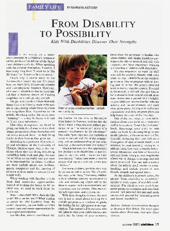 (PDF) From Disability To Possibility