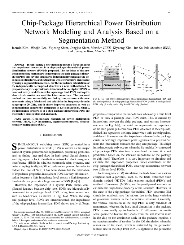 (PDF) Chip-Package Hierarchical Power Distribution Network Modeling and Analysis Based on a ...