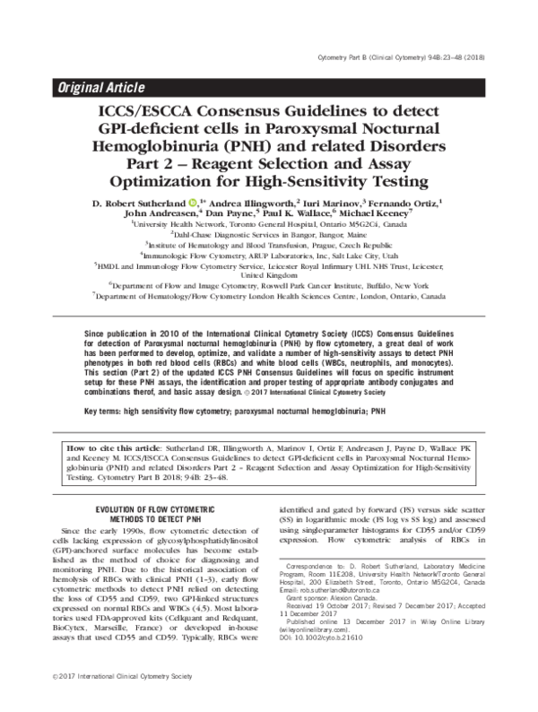 (PDF) ICCS/ESCCA Consensus Guidelines for the high-sensitivity flow ...