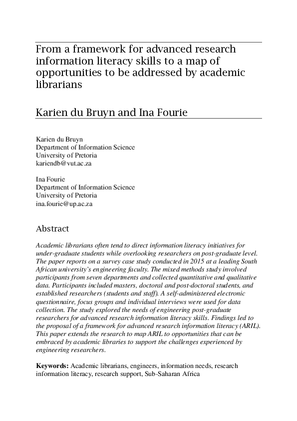 (PDF) From a framework for advanced research information literacy ...