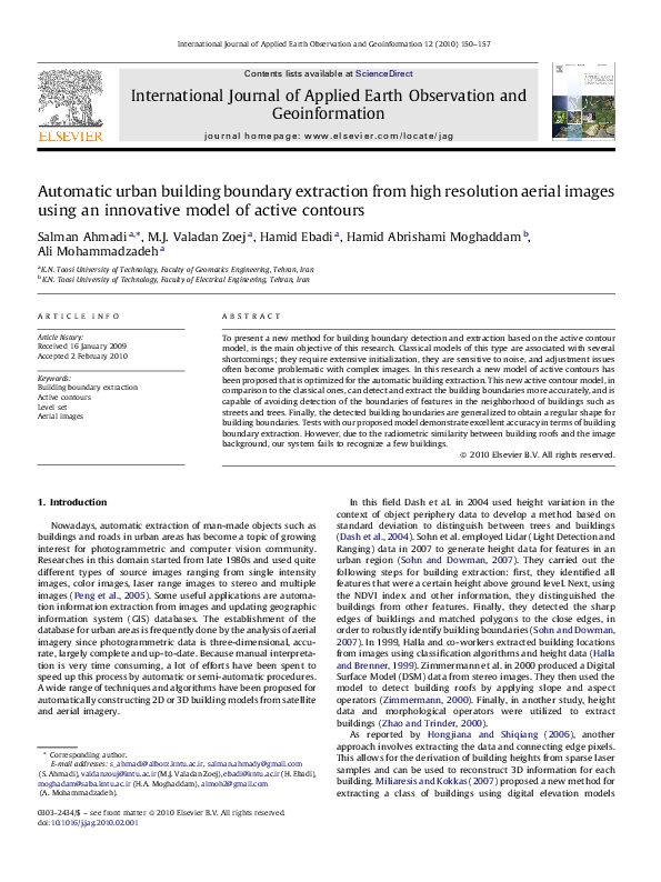 Pdf Automatic Urban Building Boundary Extraction From High Resolution