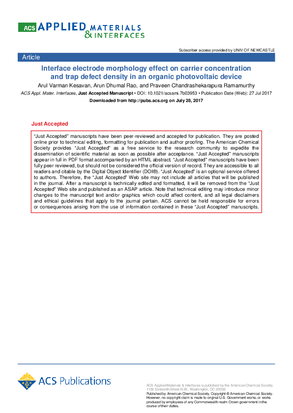 (PDF) Interface Electrode Morphology Effect on Carrier Concentration ...