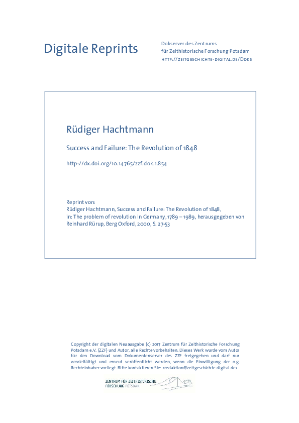 (PDF) Success and Failure: The Revolution of 1848