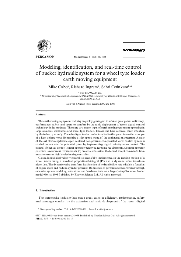 (PDF) Modeling, identification, and real-time control of bucket ...