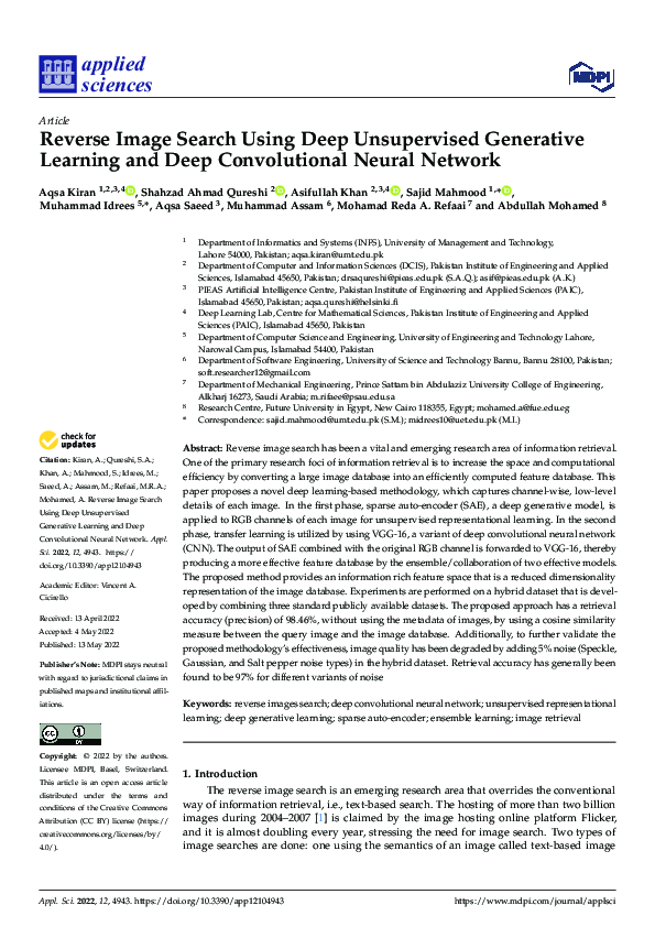Pdf Reverse Image Search Using Deep Unsupervised Generative Learning And Deep Convolutional