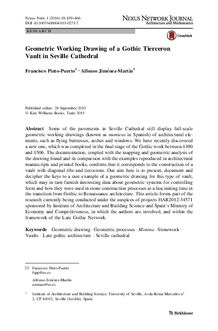 (PDF) Geometric Working Drawing of a Gothic Tierceron Vault in Seville ...