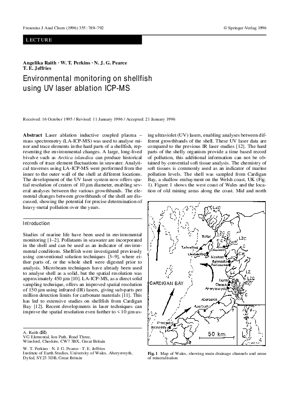 (PDF) Environmental monitoring on shellfish using UV laser ablation ICP-MS