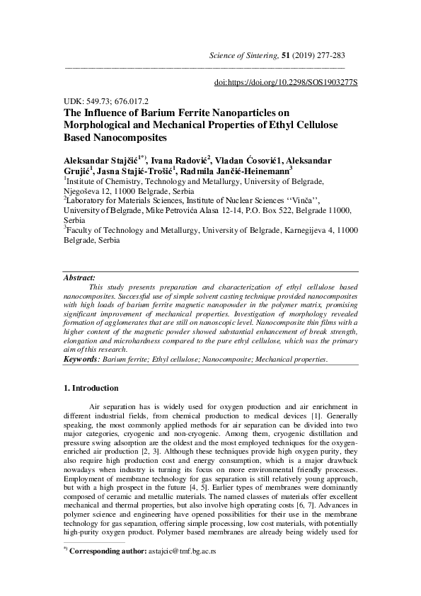 (PDF) The influence of barium ferrite nanoparticles on morphological and mechanical properties ...