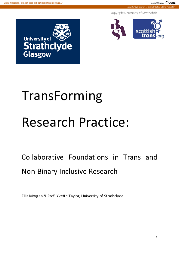 (PDF) TransForming Research Practice: Collaborative Foundations in Trans and Non-Binary ...