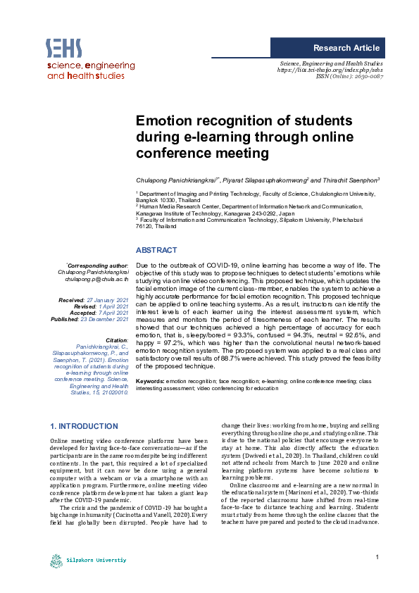 (PDF) Emotion recognition of students during e-learning through online ...