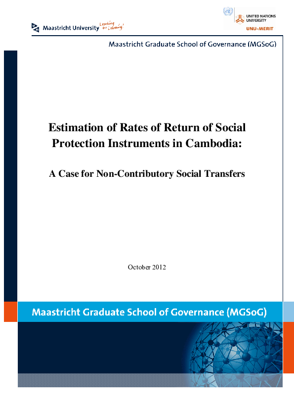 (PDF) Estimation of rates of return of social protection instruments in ...