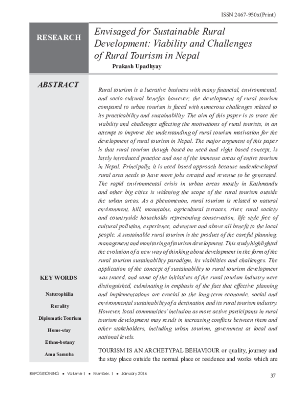 (PDF) Envisaged for Sustainable Rural Development: Viability and ...
