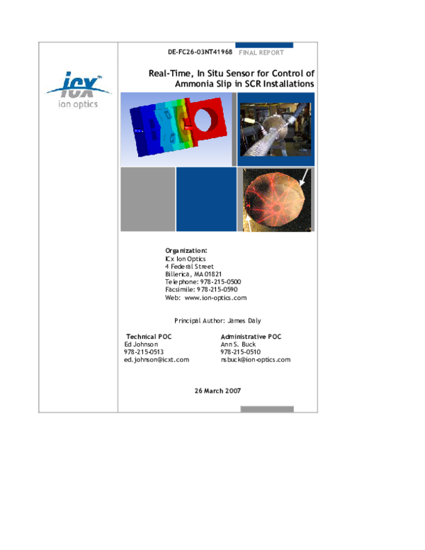 (PDF) Real-Time, In Situ Sensor for Control of Ammonia Slip in SCR ...