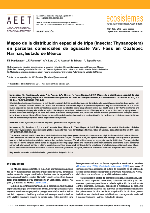 (PDF) Mapping of the spatial distribution of thrips (Insecta ...