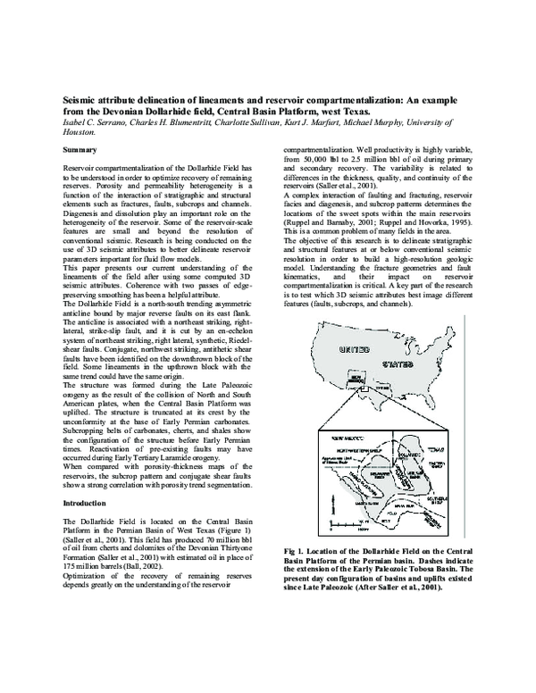 (PDF) Seismic attribute delineation of lineaments and reservoir ...