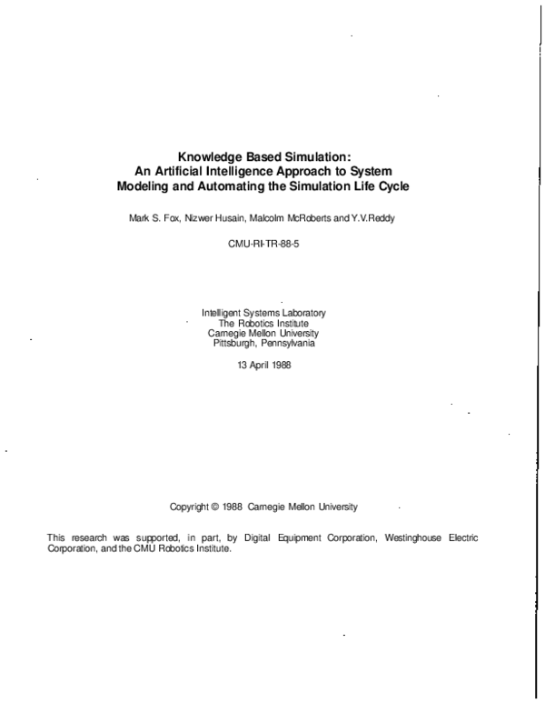 (PDF) Knowledge based simulation : an artificial intelligence approach to system modeling and ...