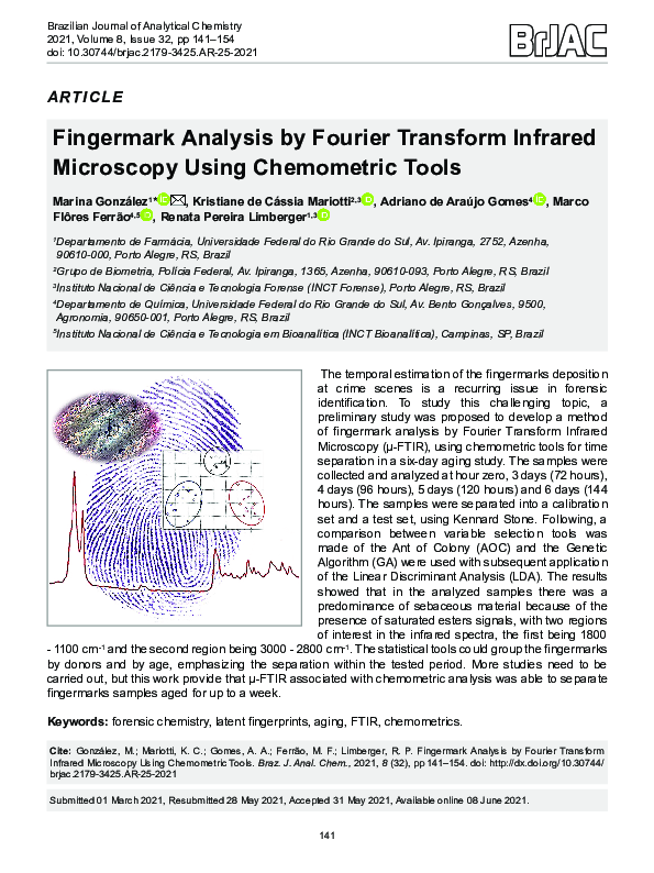(PDF) Fingermark Analysis by Fourier Transform Infrared Microscopy ...