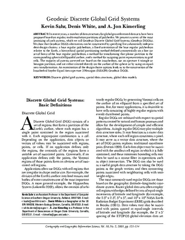 (PDF) Geodesic Discrete Global Grid Systems