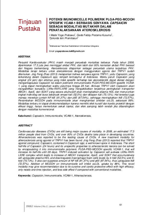 (PDF) Potensi Imunomicelle Polimerik Plga-Peg-McOoh Spesifik VCAM-1 ...