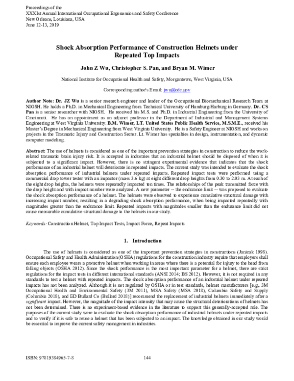 (PDF) Evaluation of the shock absorption performance of construction ...
